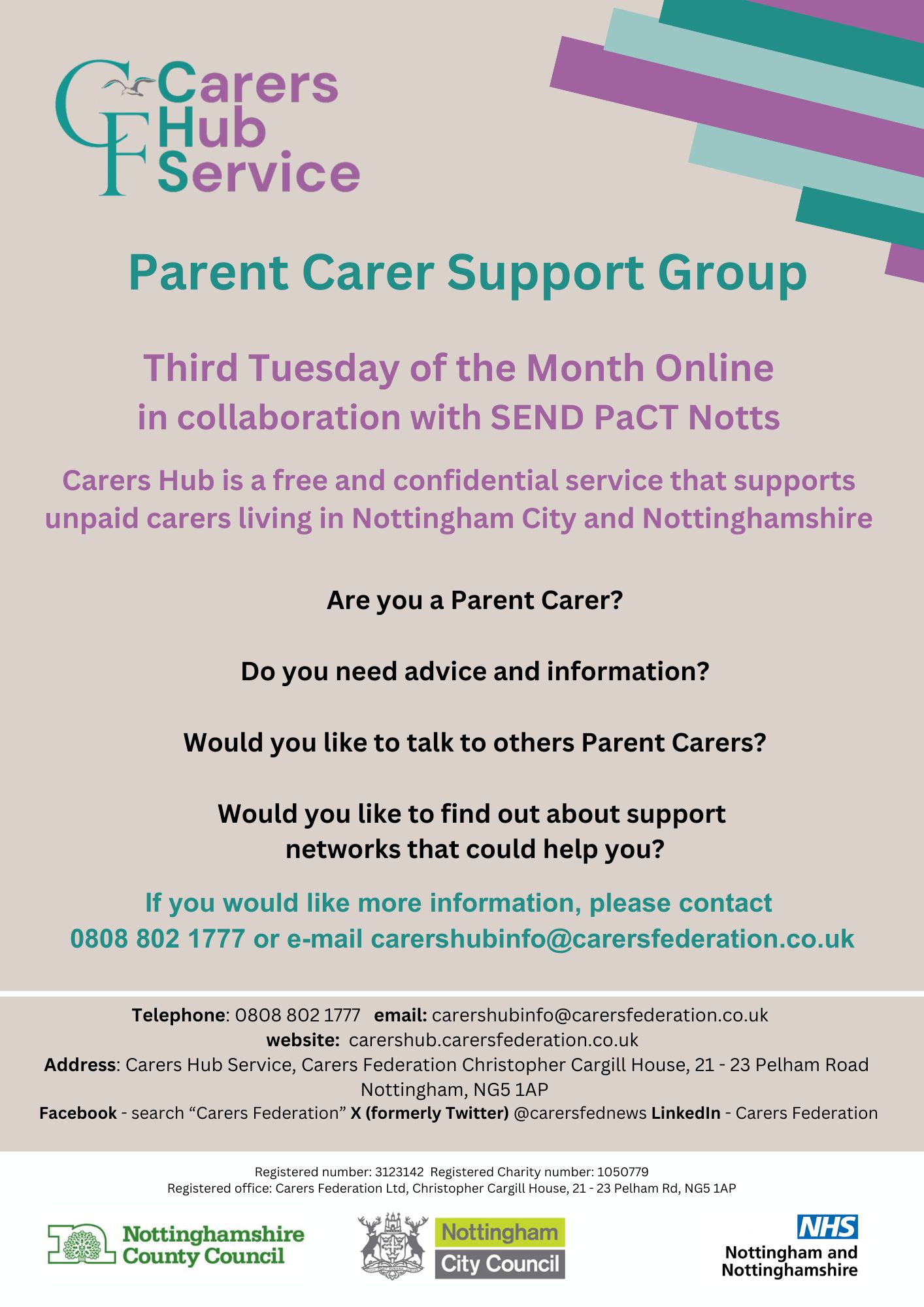 Parent Carers - Nottingham / Nottinghamshire Carers Hub Service